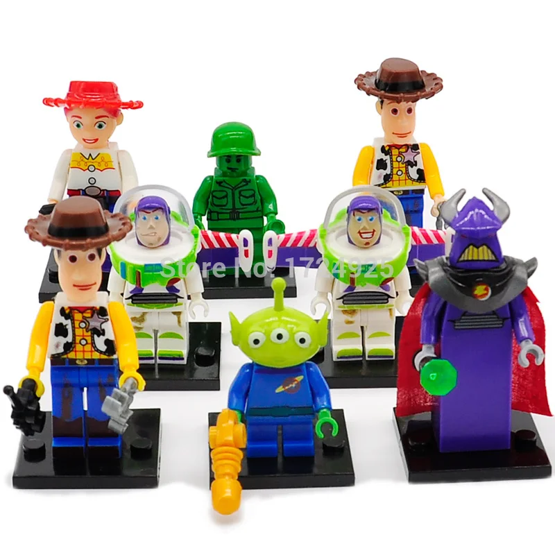 8pcs/lot Toy Story Cartoon Figure JR1712 Woody Buzz Lightyear Aliens ...