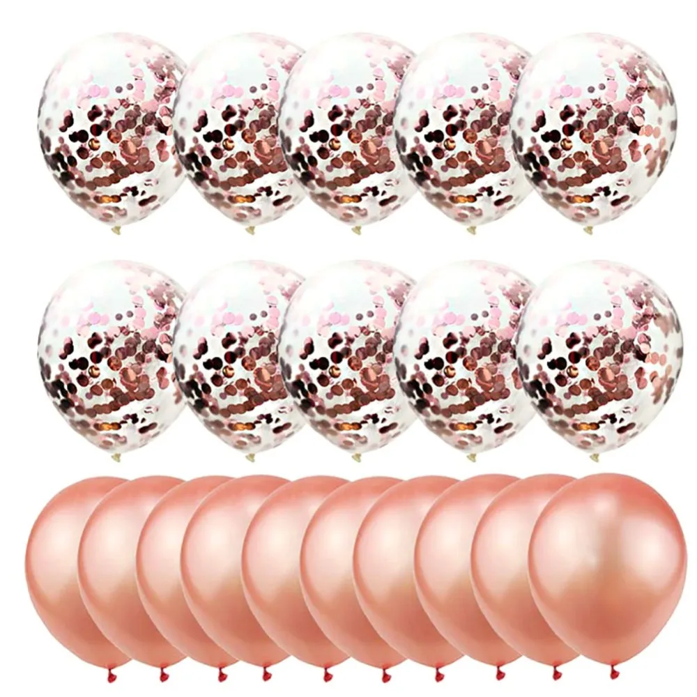 20 pcs /set 12 inch Rose Gold Balloon Kids Adult Latex Birthday Wedding ...