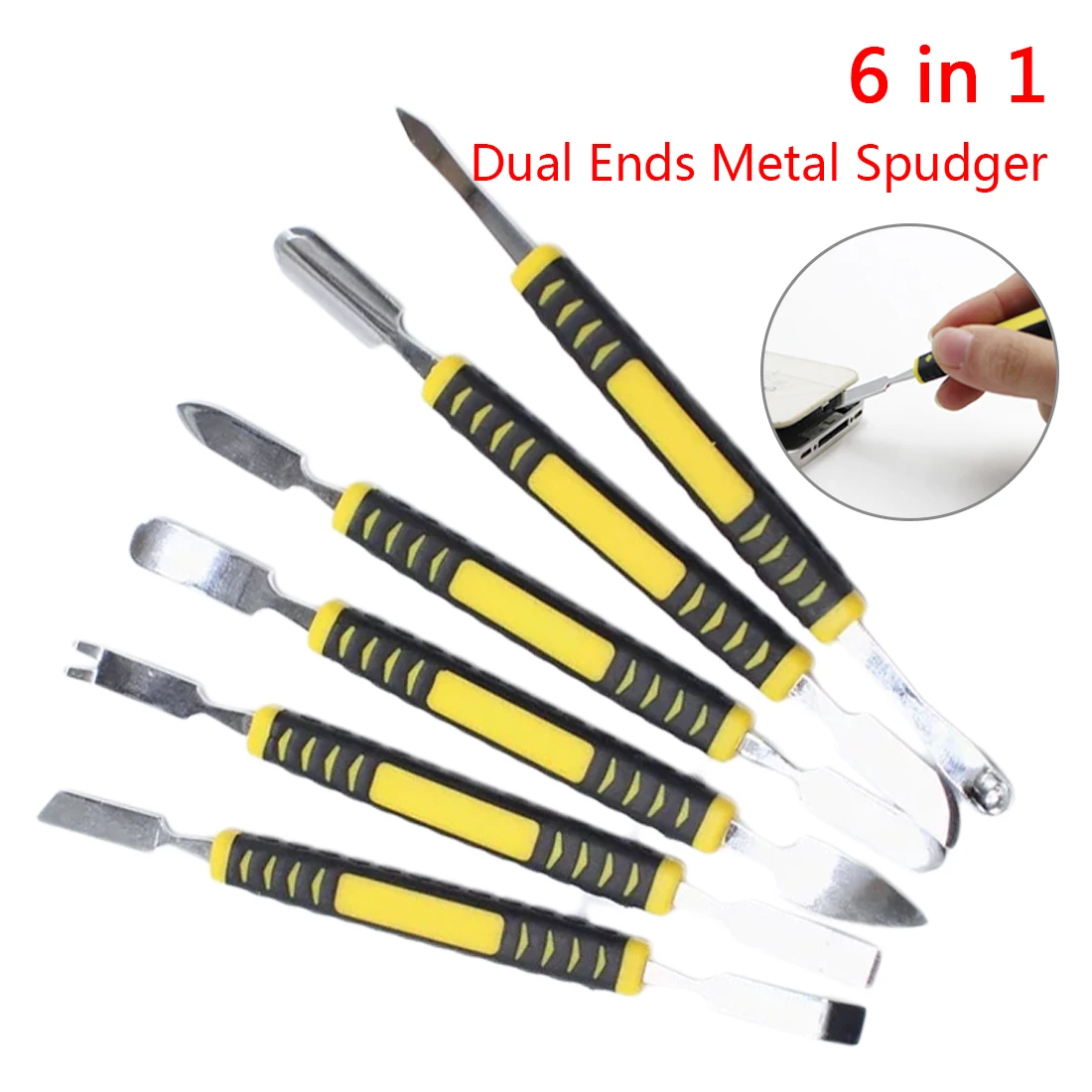 6pcs Dual Ends Metal Spudger Set Mobile Phone Prying Opening Scraper ...