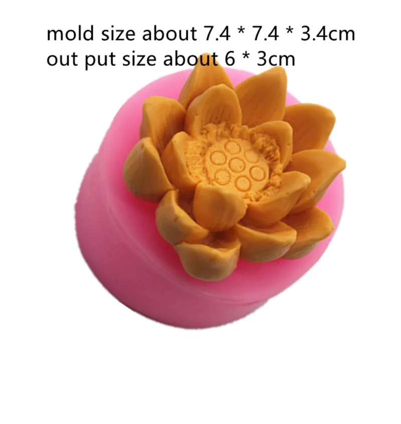 3d Lotus Flower Candle Chocolate Mould Diy Clay Craft Silicone Mold In