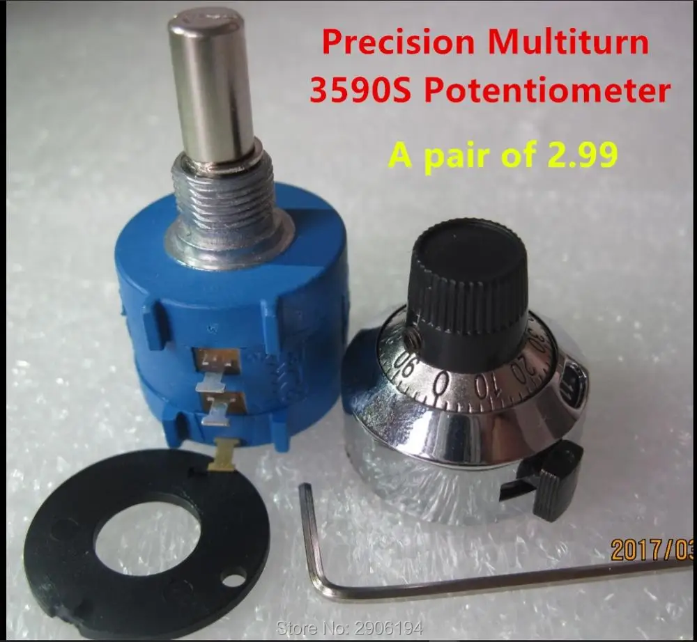 5Pc 100K Ohm 3590S 2 104L Precision Multiturn Potentiometer switch 10 ...