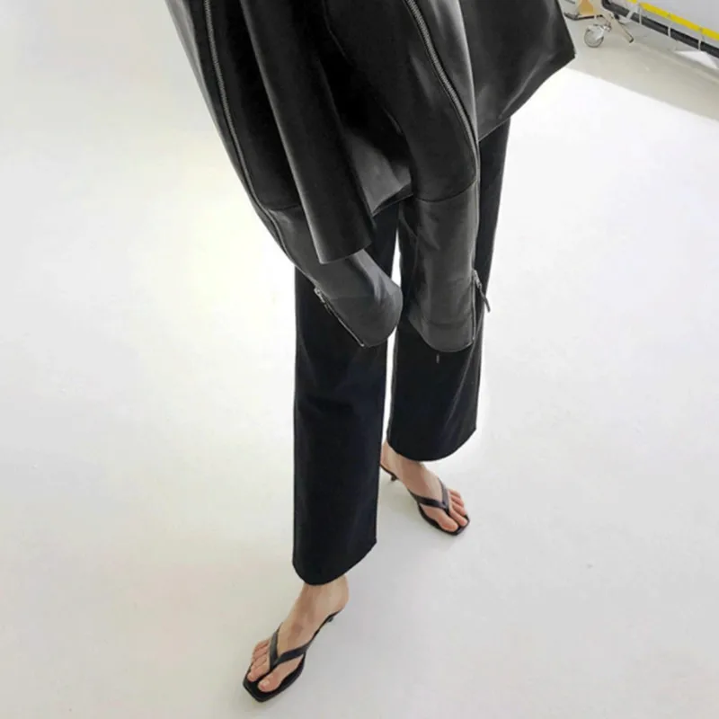 Модные кожаные туфли на тонком каблуке с квадратным носком; женские ...