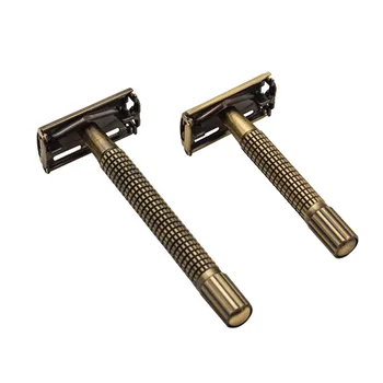 WEISHI Matte Black Steel Coating Safety Razor Long Handle Butterfly ...