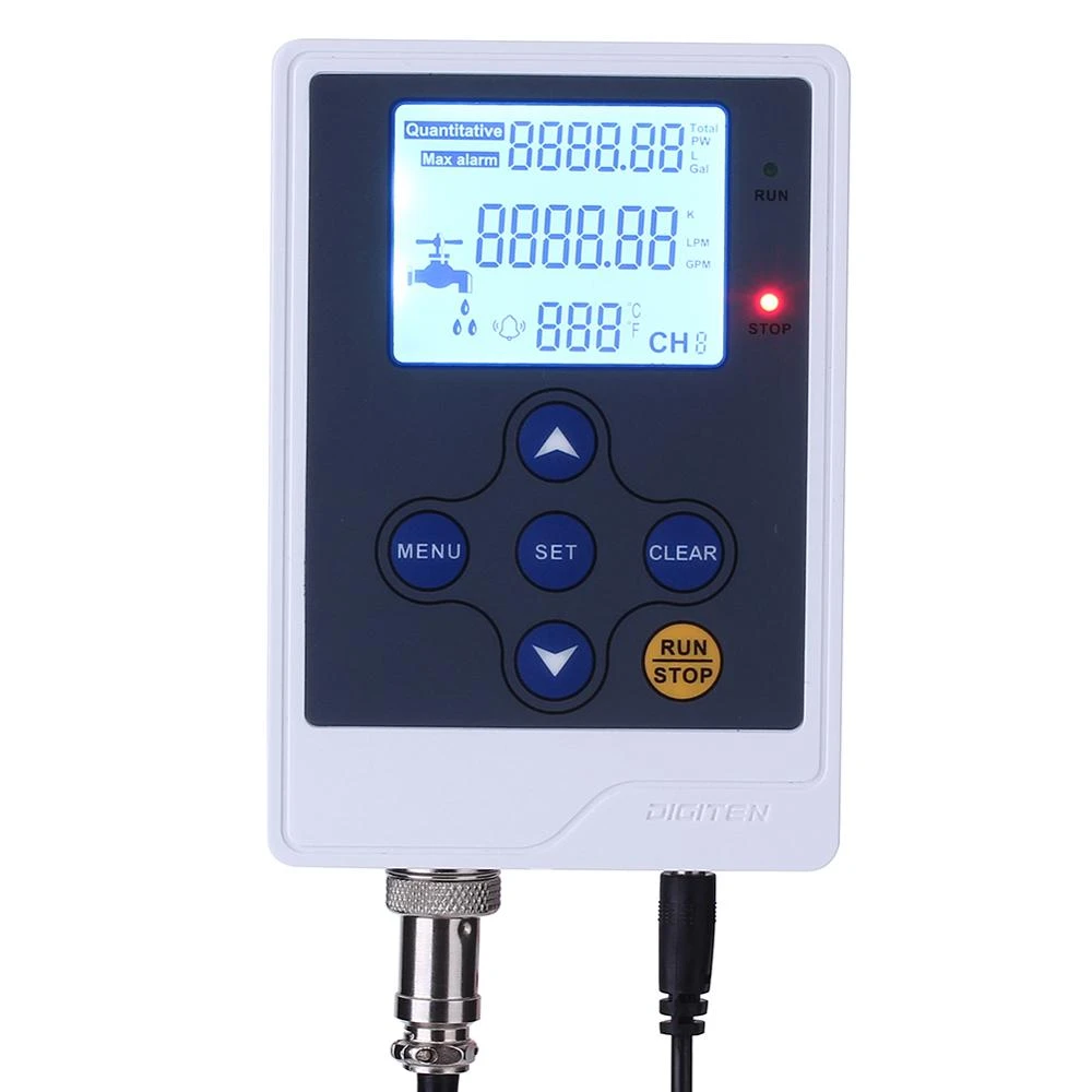 Digiten Lcd Water Liquid Flow Rate Volume Digital Display Flowmeter ...
