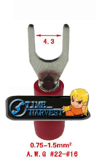 1000pcs-bag-4-3mm-Red-Y-spade-Insulated-Quick-Connector-Terminals-U ...