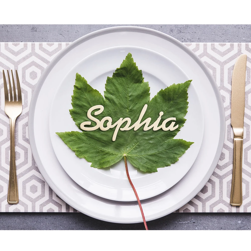 10pcs Table Name Signs Wood Table Plate Names Wedding Table Guest Place ...