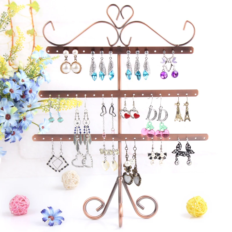 High Quality Iron 3 Layers Earrings Display Tree Fish Head Bone Shape ...