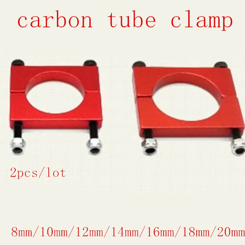 2sets CNC Aluminum 8mm 10mm 12mm 16mm 20mm 22mm 25mm red Tube Clamp ...