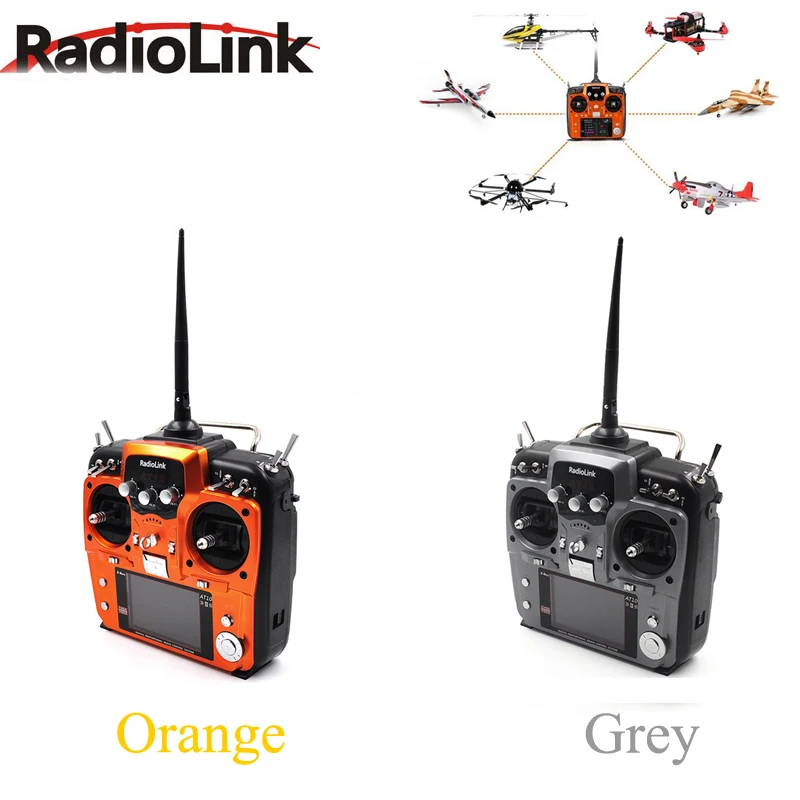 RadioLink AT10 II 2.4Ghz 12CH Remote Transmitter with R12DS Receiver ...