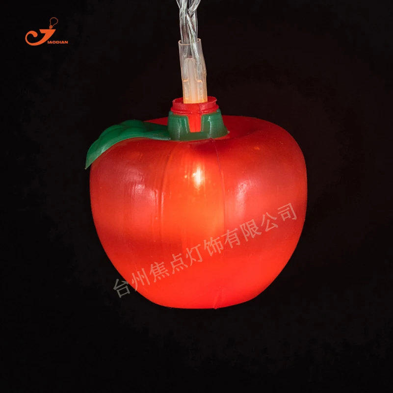 Fruit Red 3D Apple 10 LED String Lights AA Battery Operate Bulb Lamp ...