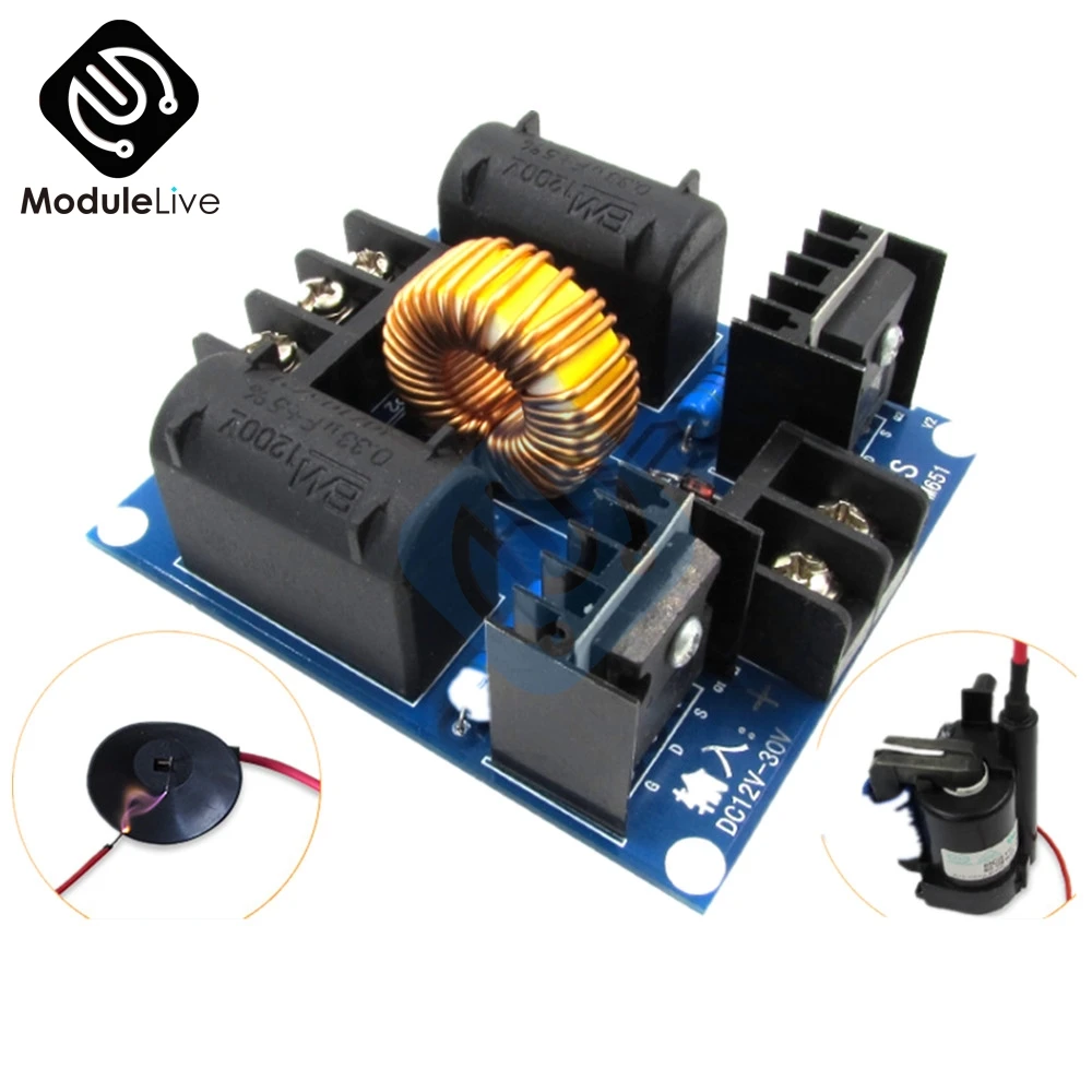 ZVS Tesla Coil Marx Generator DC 12V 30V 20A 1000W High Voltage Power ...