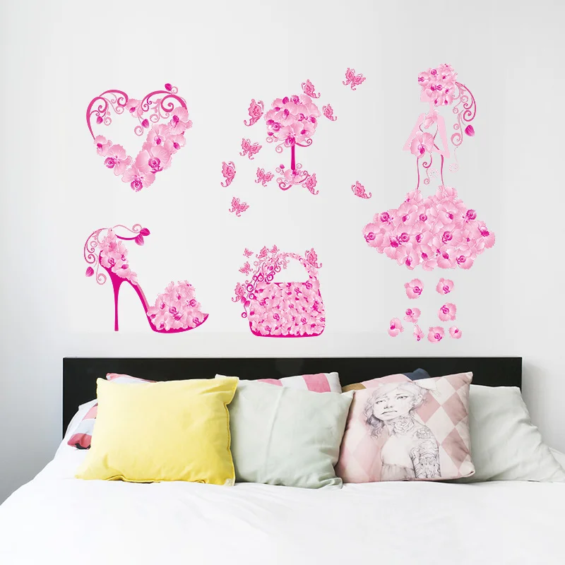 Lovely Flower Girl Bag Bridal Salon Showcase Wall Stickers For Kids ...