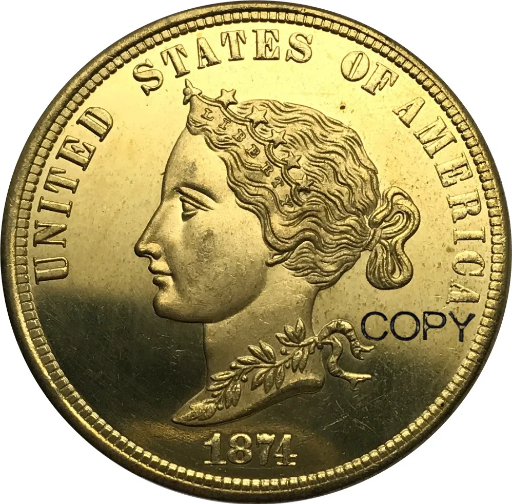 United States Of America Gold Coin 1874 Bickford Eagle 10 Ten Dollars ...