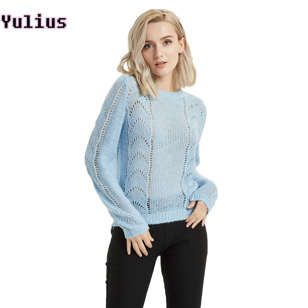 Summer Thin Knitted Pullover Blouse Loose Mohair Female Sweaters Jumper ...