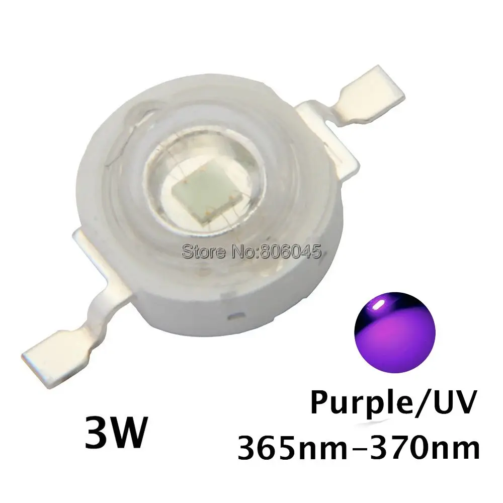 Diodo Emisor LED de alta potencia UV/ultravioleta sin base, 3W, 365 ...