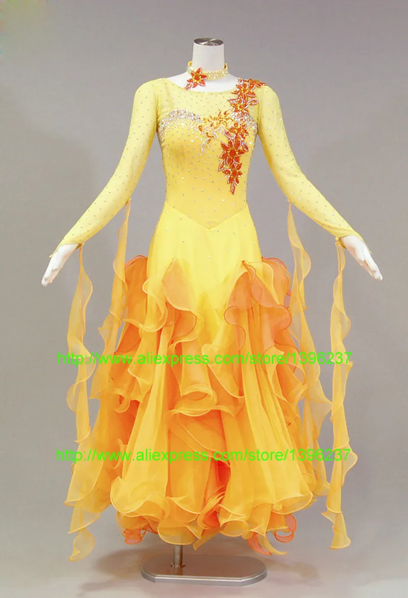 Vestidos de Competição de Dança de salão Valsa Flamenco Traje 2018 ...