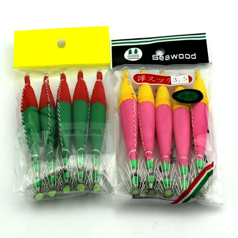 10pcs/lot 9CM 5.7G 3.5# HOt squid needle luminous bionic bait Fishing ...