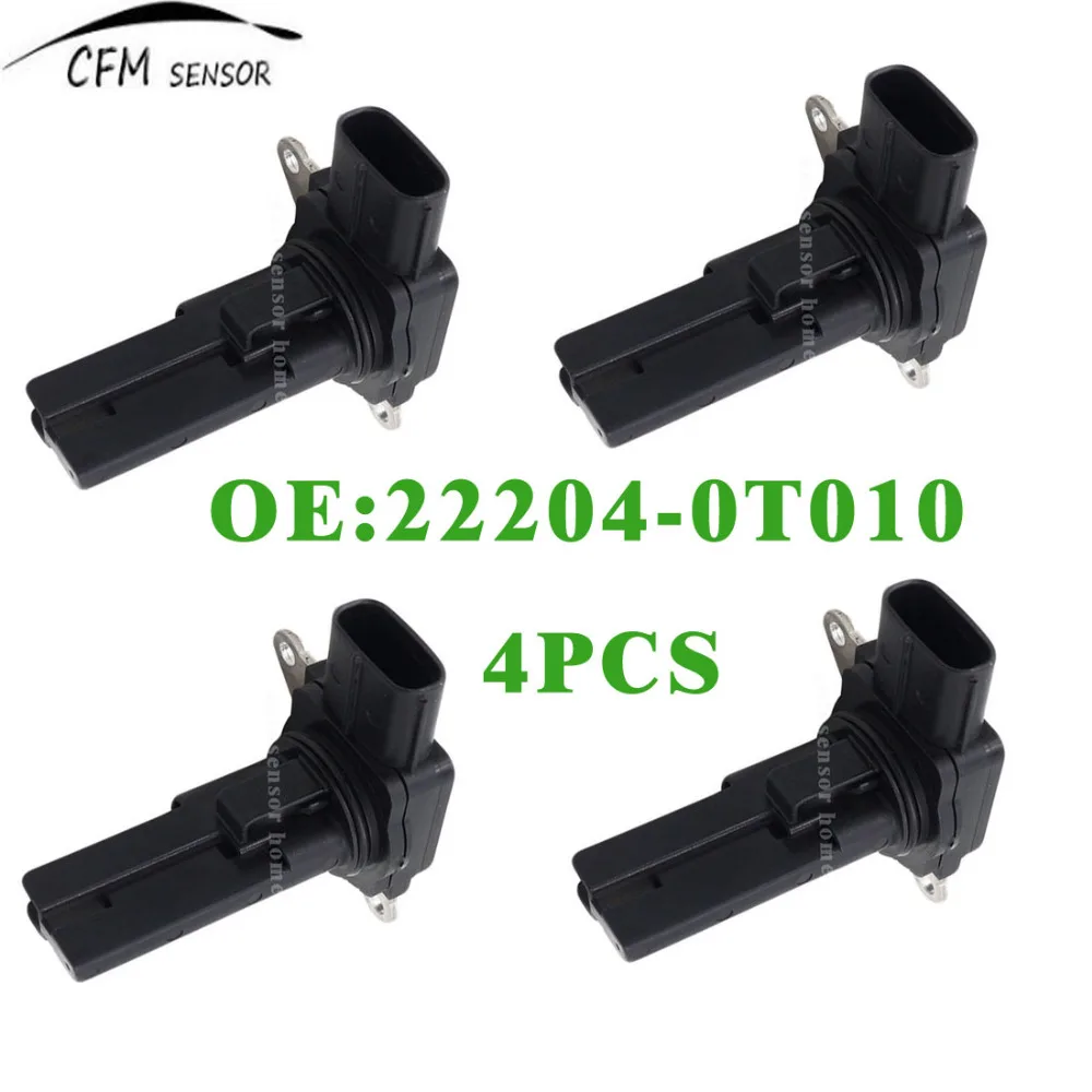 4pcs New Maf Air Flow Meter Sensor Meter Sub-assy 22204-0t010 For ...