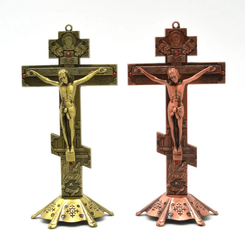 Classical catholic crucifix zinc alloy big cross 2 colors JERUSALEN ...