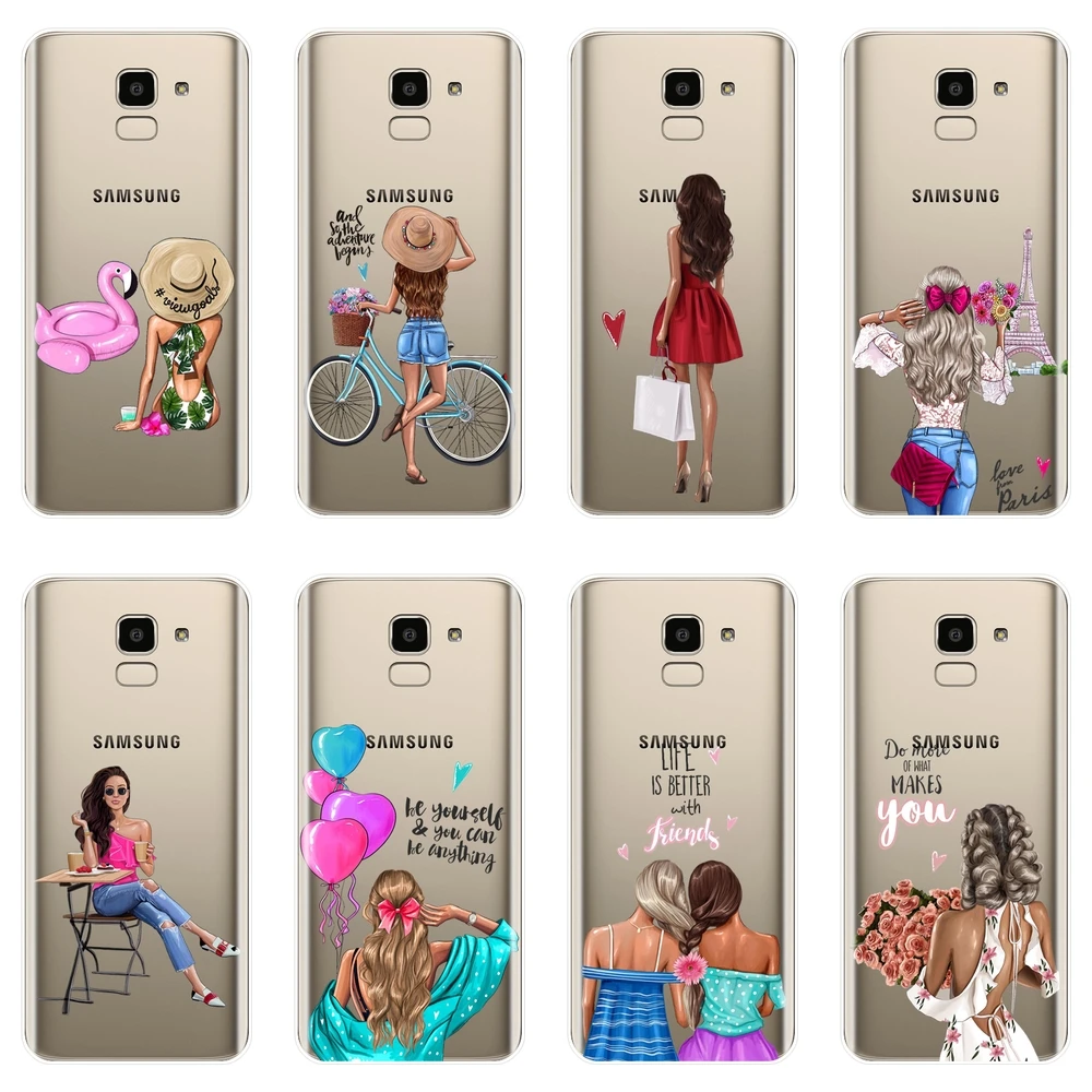Cute Black Girl Phone Case For Samsung Galaxy J2 J5 J7 Prime J4 J6 J8 ...