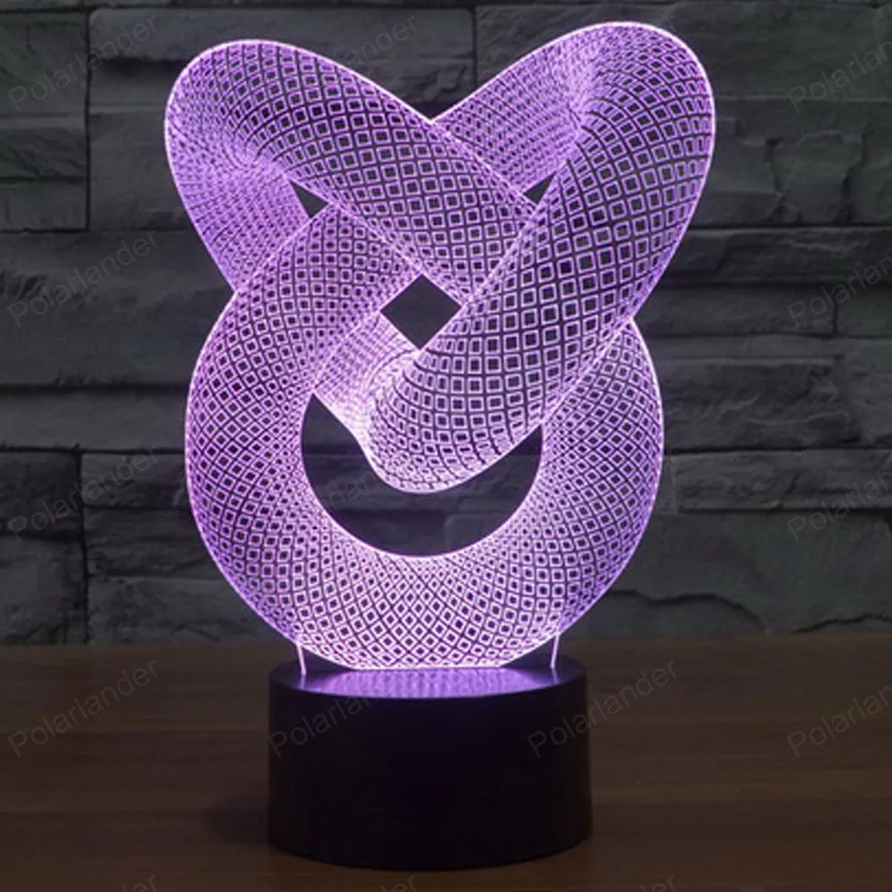 3D LED lights olorful Gradient LED Night LightAbstract Graphics Acrylic ...