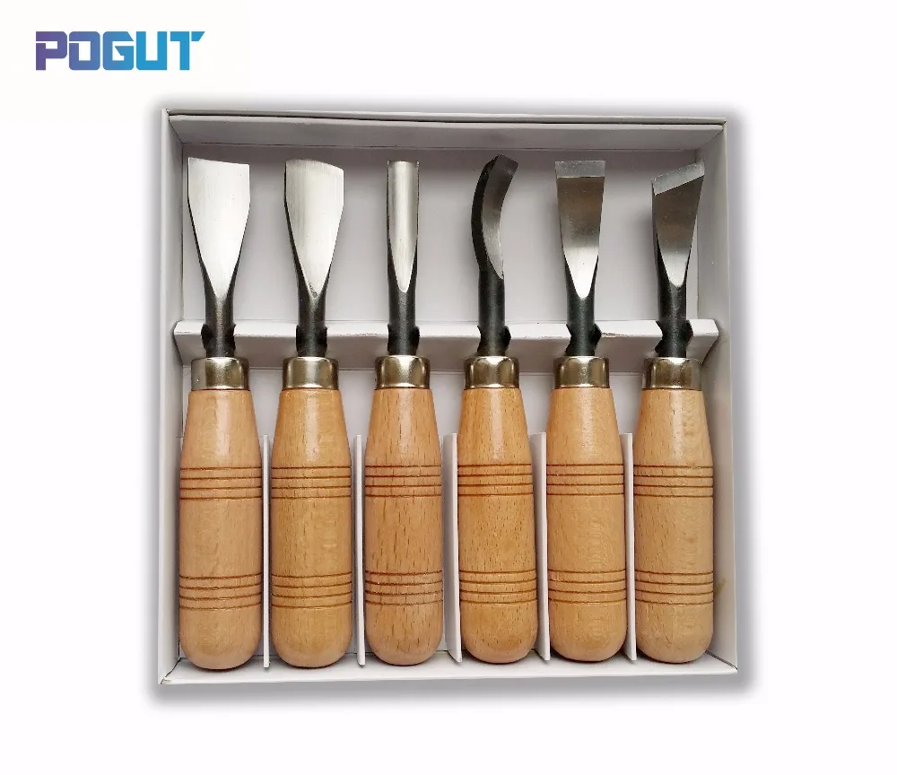 Free Shipping, 6Pcs Big Size Woodpecker Dry Hand Wood Carving Tools ...