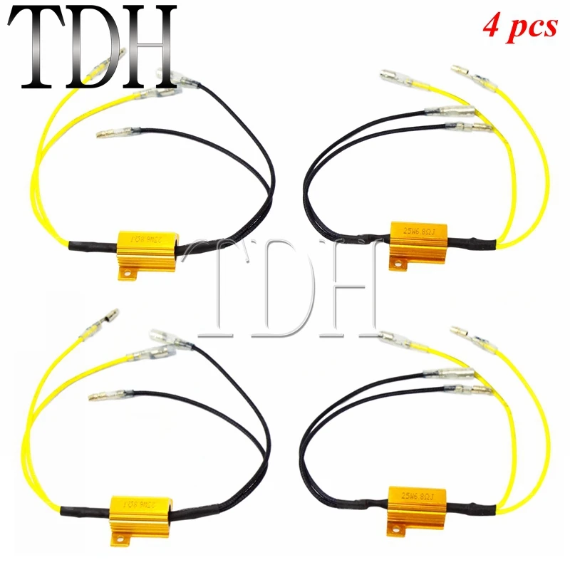 4pcs Motorcycle 12V 25W 6.8 Ohms LED Flasher Blinker Resistor Indicator ...