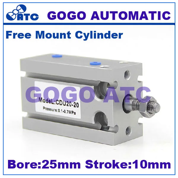 High quality mini free mount cylinder 25mm bore 10mm stroke CDU25 10D ...