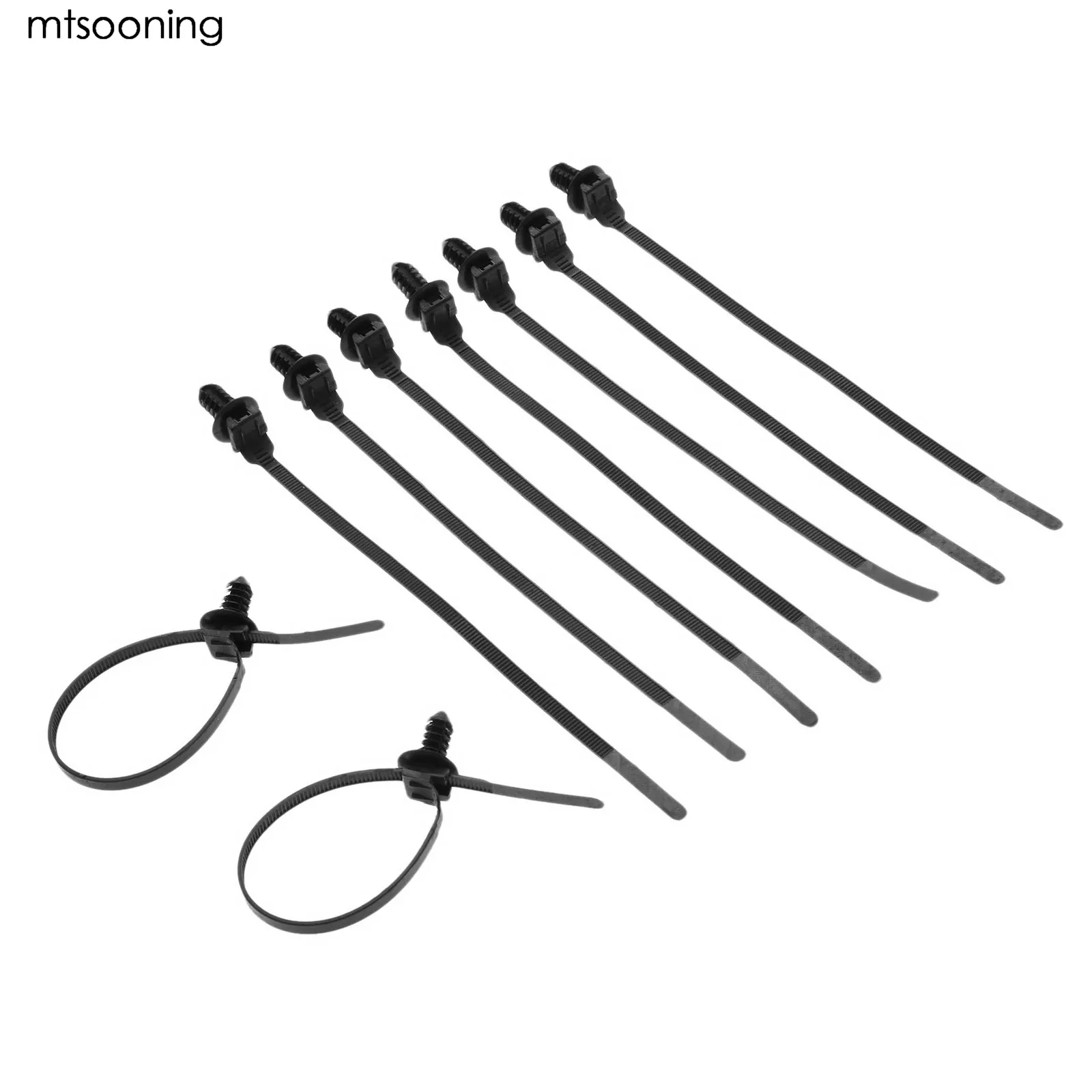 30pcs Universal Car Cable Fastening Ties Nylon Black Car Auto Cable Strap Push Mount Wire Tie ...