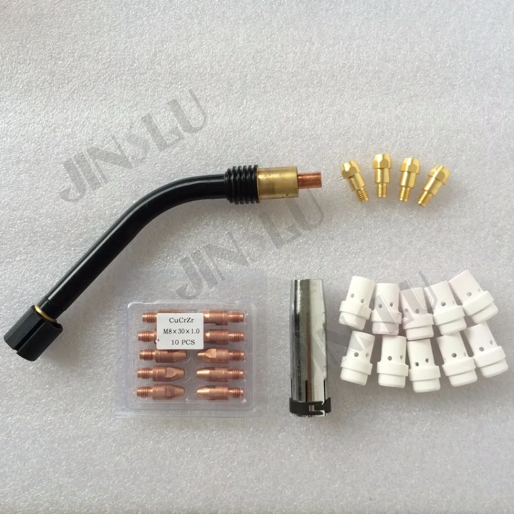 Free Shipping 36KD Binzel Type Mig Torch Consumables Swan Neck Contact ...