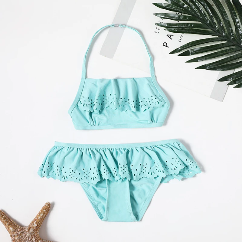 2019 Girls Swimsuit Two Piece Floral Girls Swimwear New 2019 Children's ...