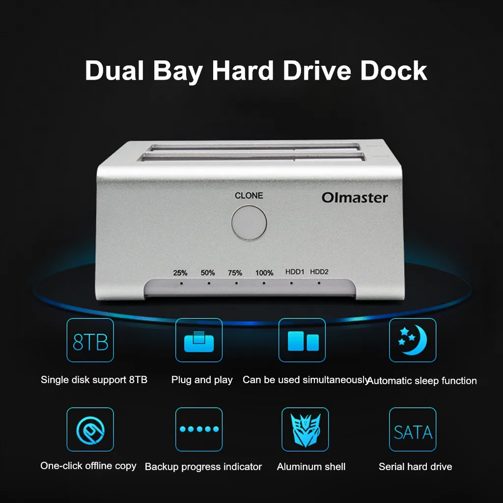 OImaster EB-1051U3 USB3.0 SATA Dual Bay жесткий диск Док-станция для 2 ...