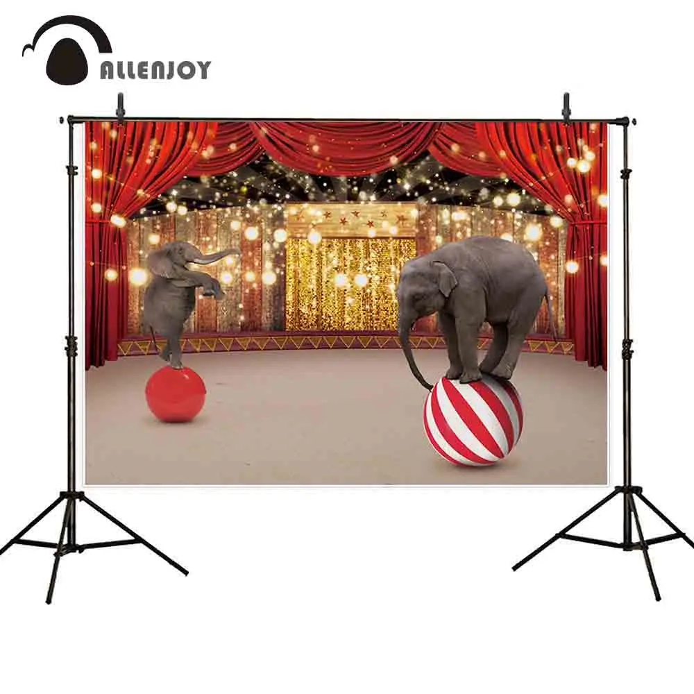 Allenjoy circus background for photo elephant curtain gold stage fun ...
