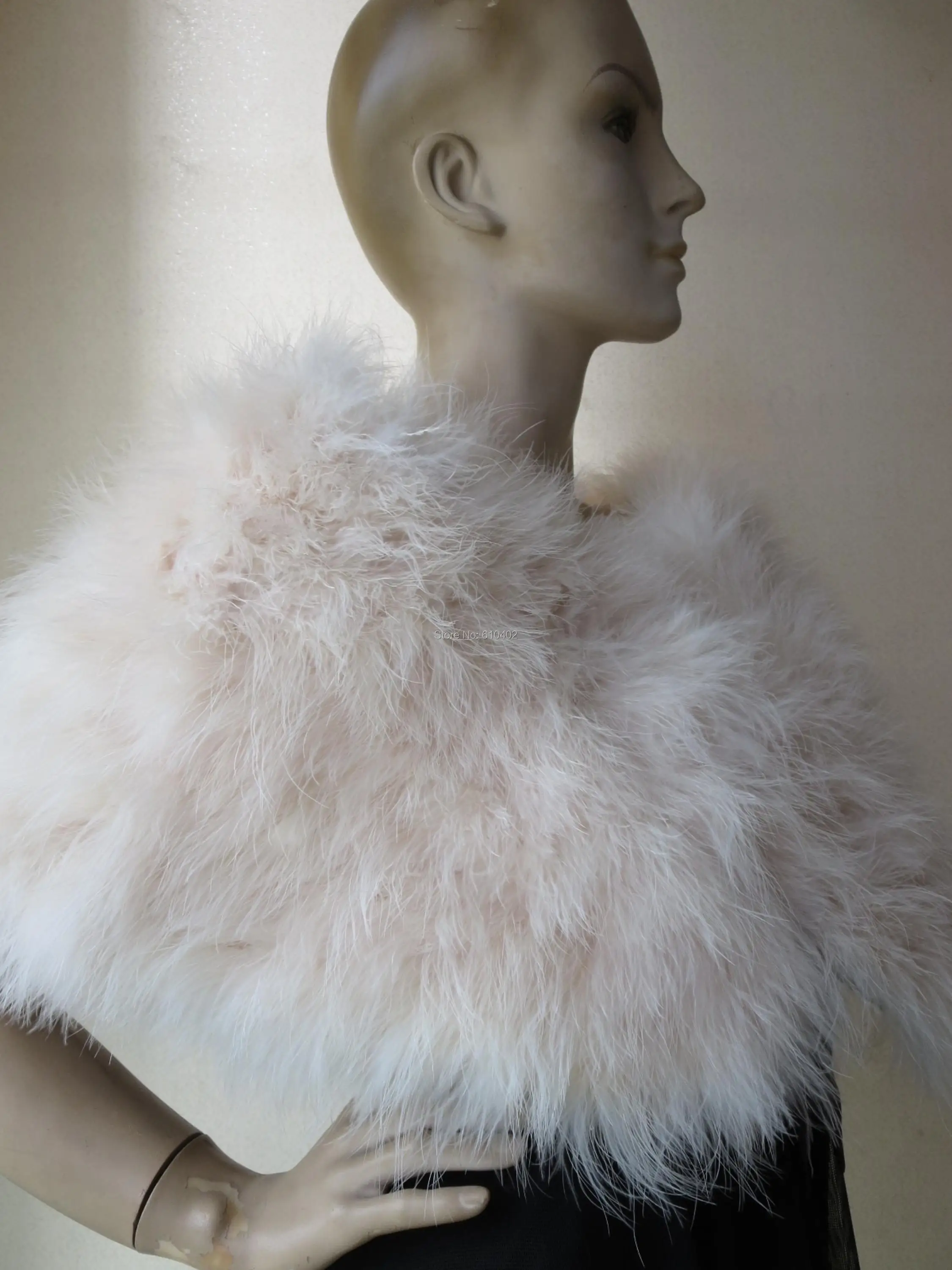 Fashion Genuine Real ostrich feather fur wrap/cape Prom Night. Wedding ...