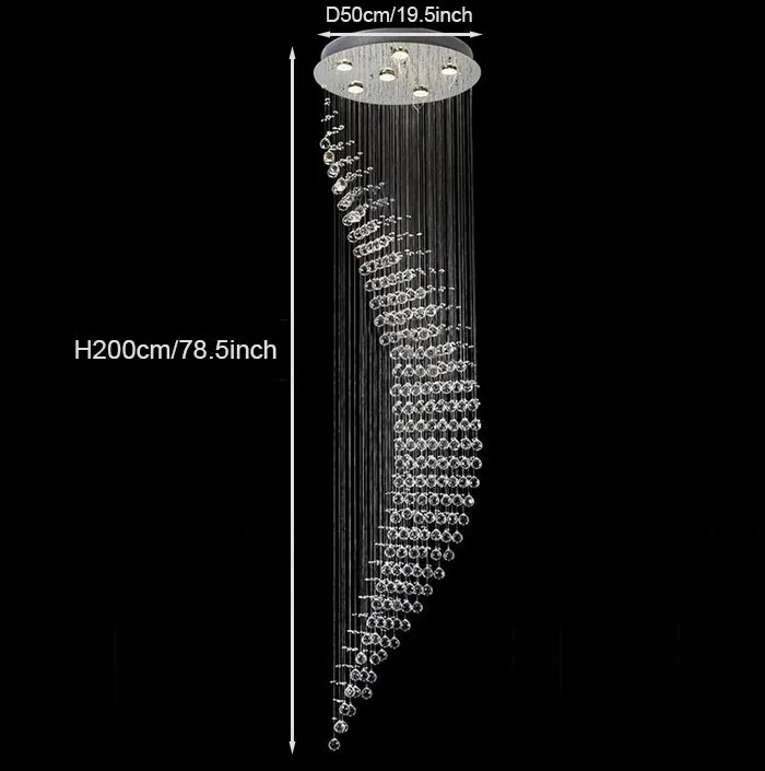 50*200 см спиральная люстра в форме капли дождя, Современные ...