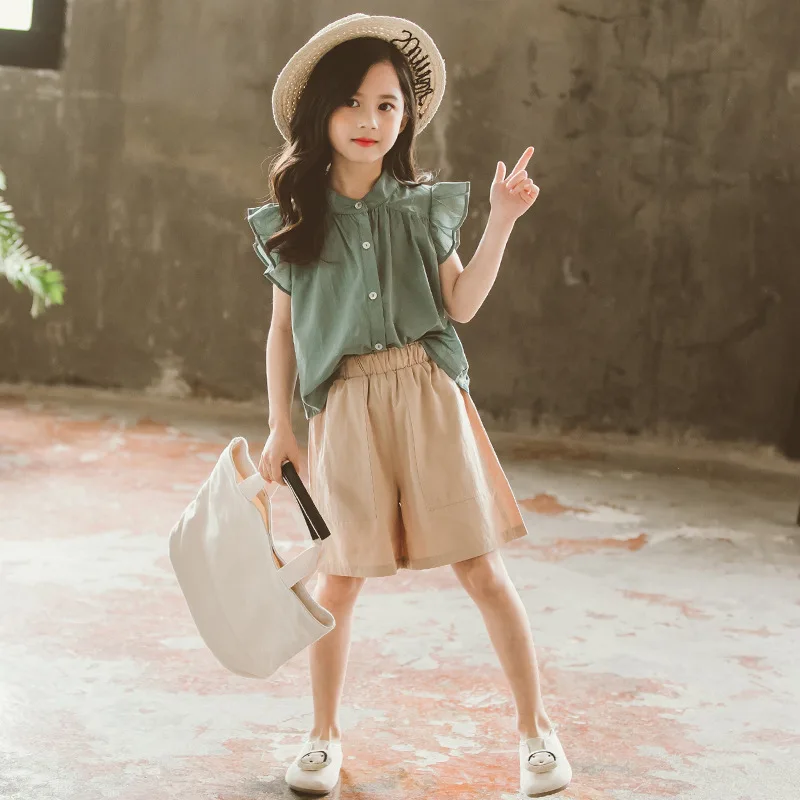 Summer Girls Set Two-piece Children's Clothing Set T-shirts And Pants ...