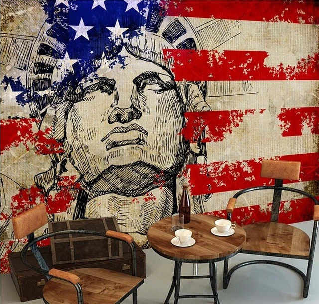 American Flag Vintage Wallpaper