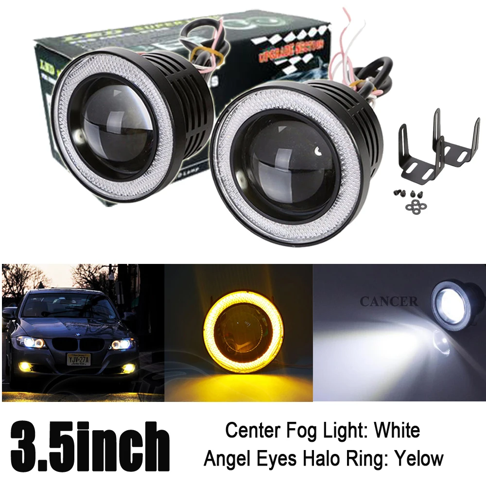 2X 3.5" inch 89mm LED Round Projector Fog Light High Power Bulbs Lamp ...