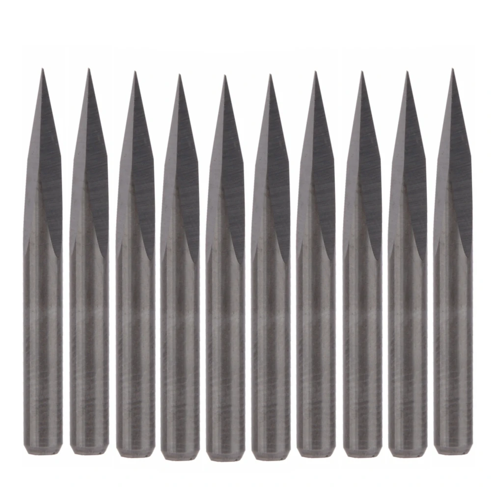 10Pcs Carbide Steel 20 Degree Router Pyramid Engraving Bits for CNC ...