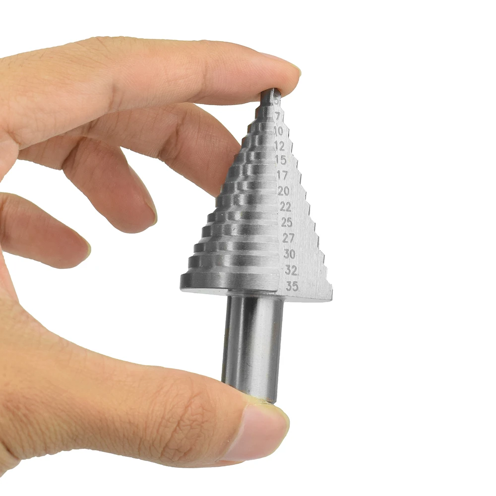NEWACALOX HSS Steel Large Step Wood Metal Drilling 13 Steps Drill Bits ...