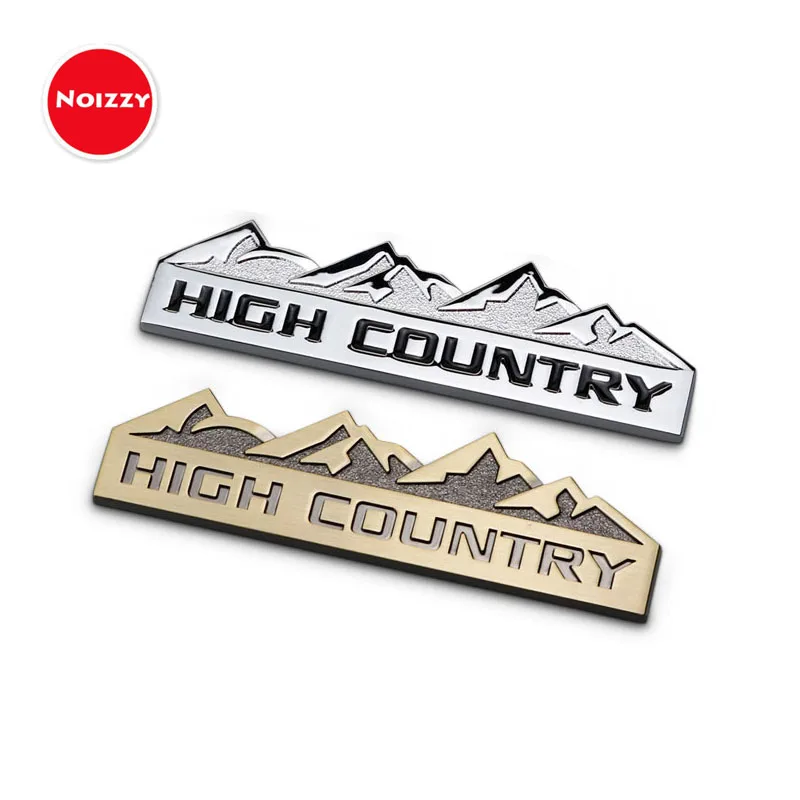 Noizzy High Country Mountain Car Fender Badge Chrome Auto Bronze Emblem ...