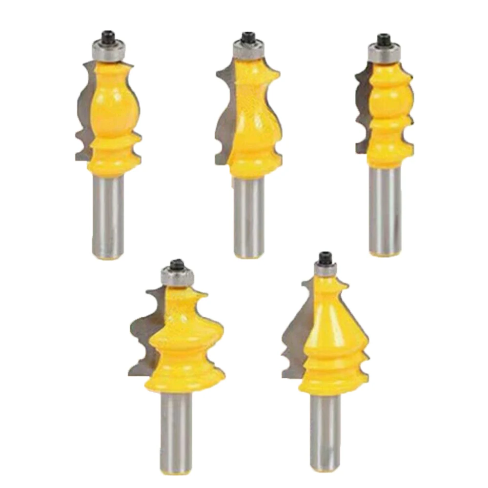 Anti kickback Design 5pcs 1/2" Shank 2Flute Casing Base Molding Router ...