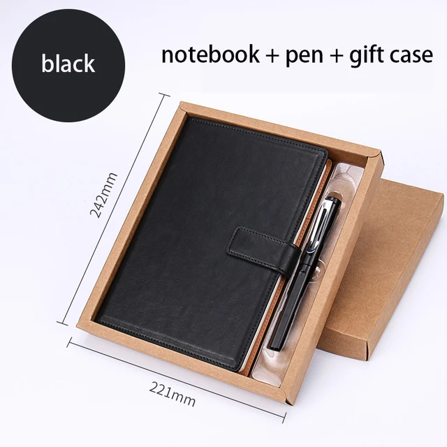 Luxury Notebook Gift Set Hardcover Fine Pu Leather College Ruled Paper ...