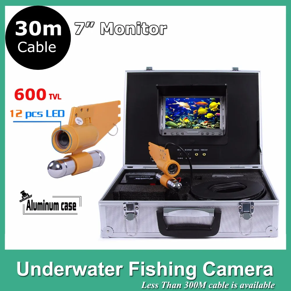 7" TFT LCD Monitor fish finder 12pcs LED Light 600TVL camera Underwater ...