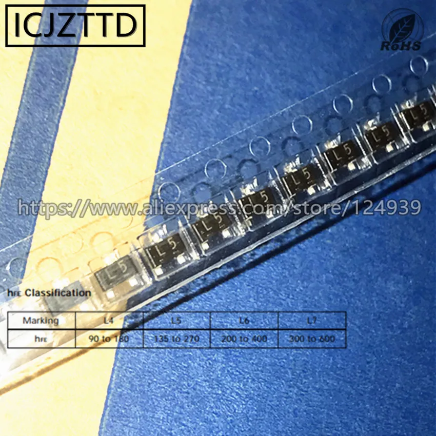 100PCS 2SC1623 Marking L4 L5 L6 L7 2SC1623-T1B 50V C1623 SOT23 Original ...