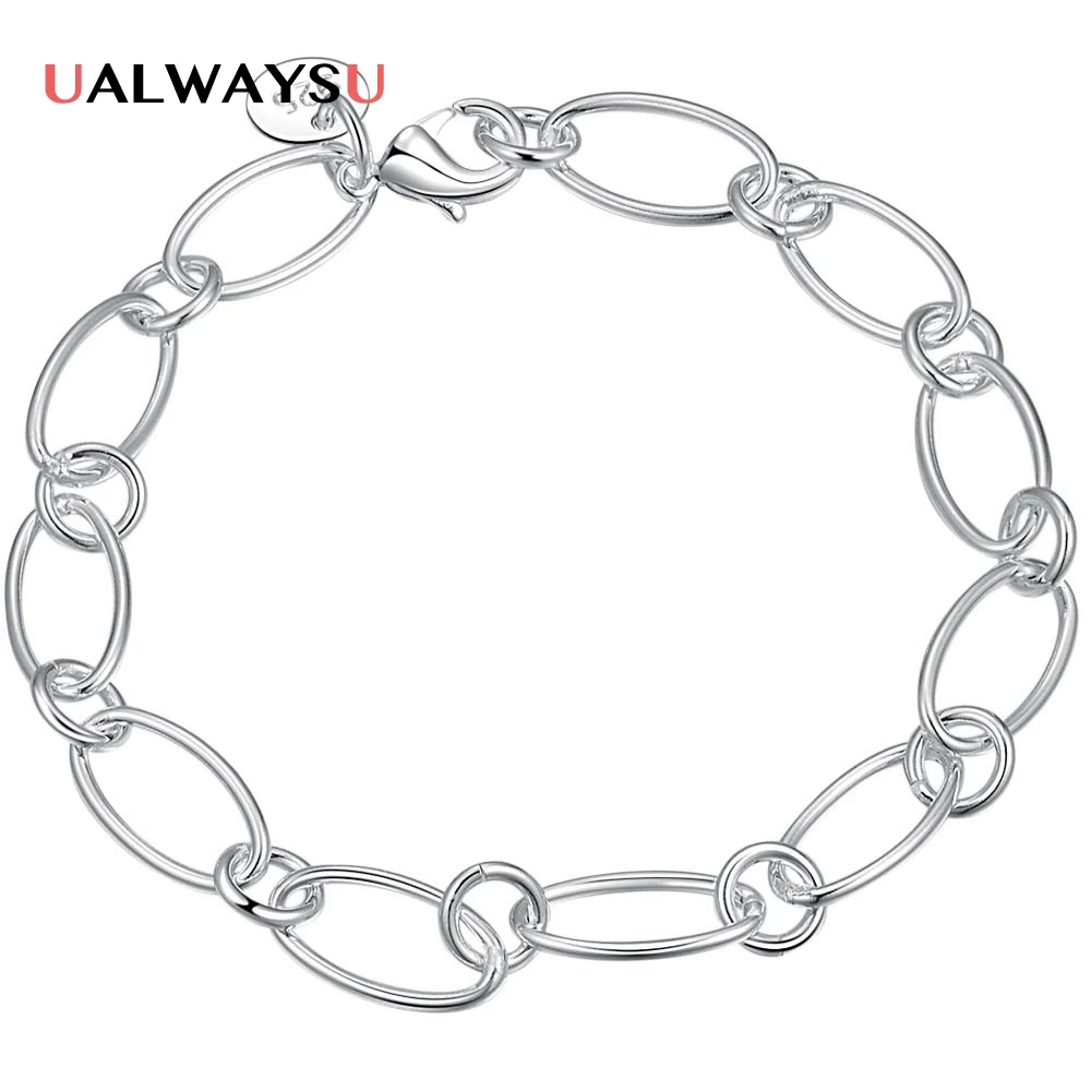 Moda al por mayor plata 925 pulsera de cadena encantos fine Classic ...