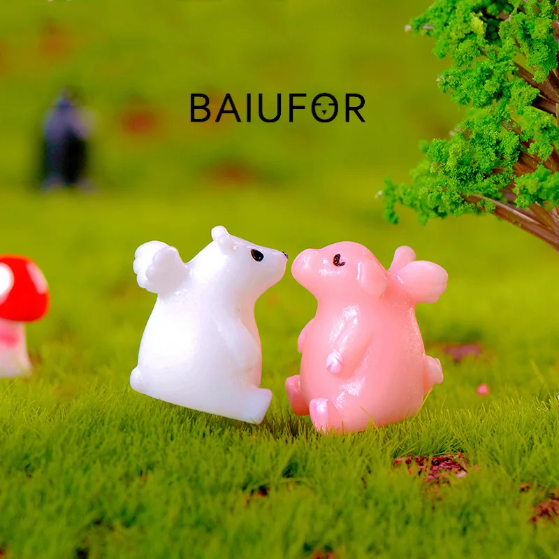 BAIUFOR Animal Angel 10pcs Elephant Bear Pig Fairy Garden Miniatures ...