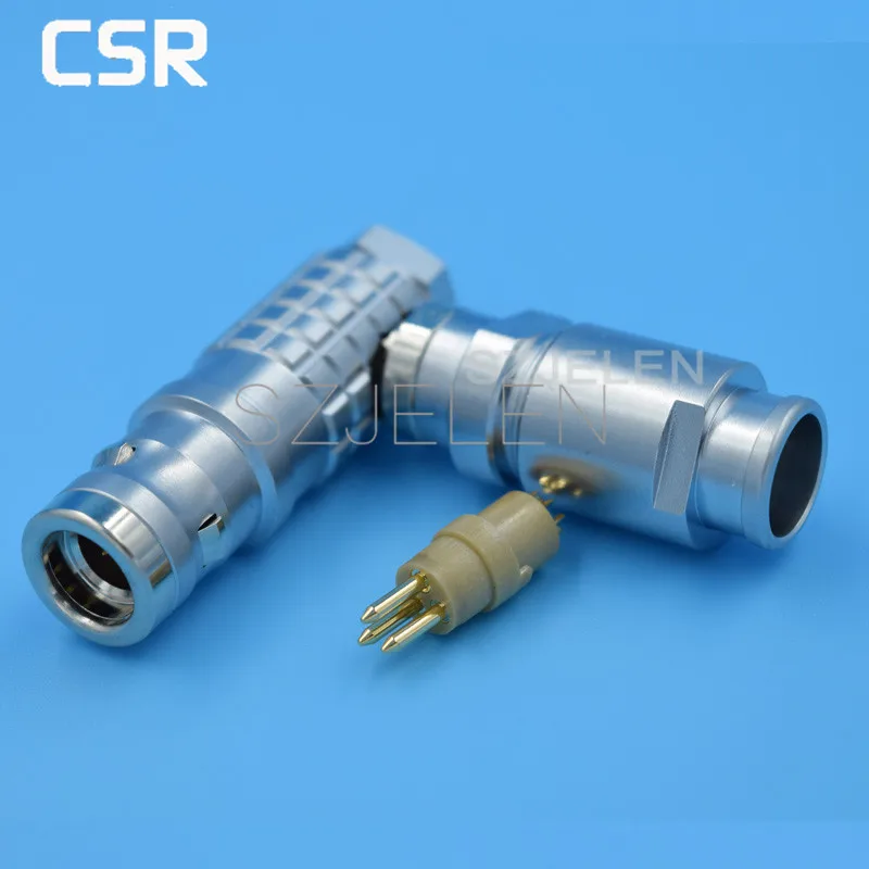 LEMO Connector 3 pin plug , FHG.1K.303.CLAD,90 degree elbow plug ...