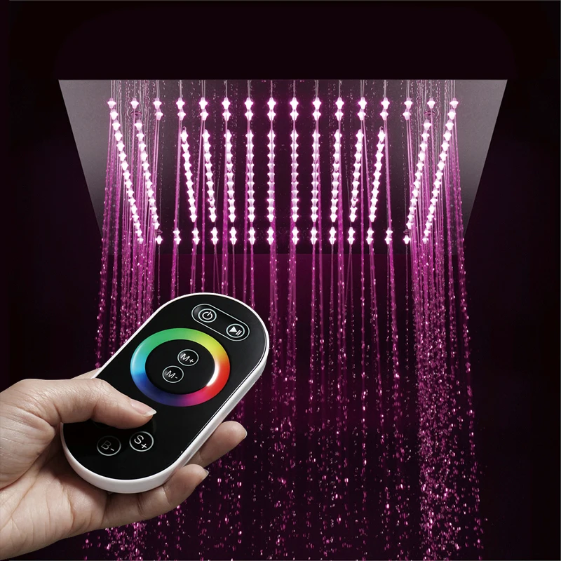HIDEEP Bathroom Rain Showerheads Rainfall Remote Control LED Light ...