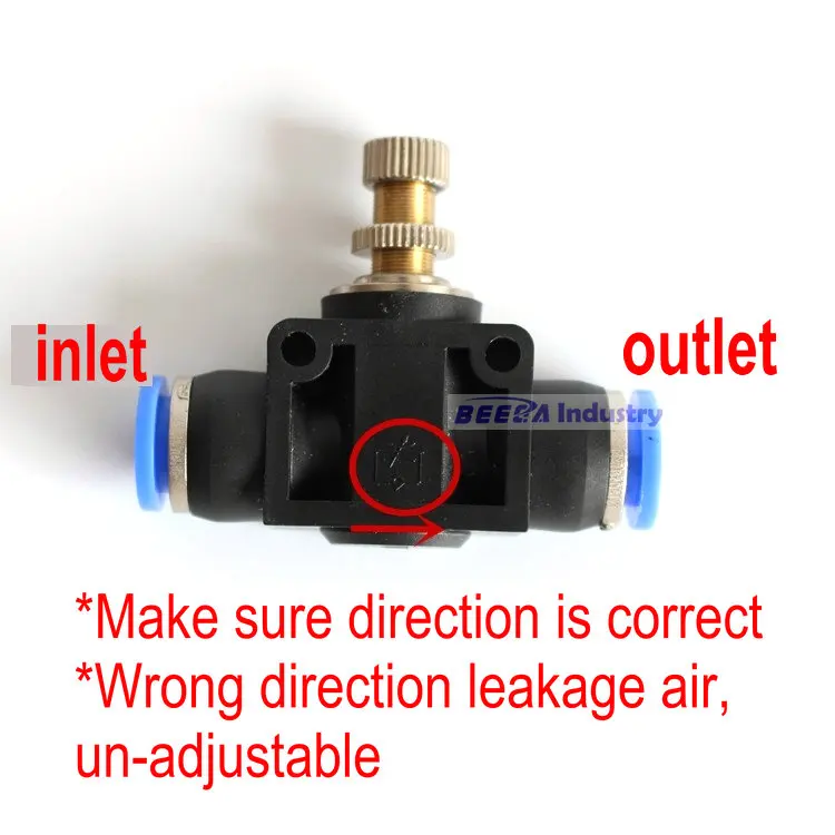 Adjustable air pipe fittings PA pipe valve air flow control valve speed regulating valve ...
